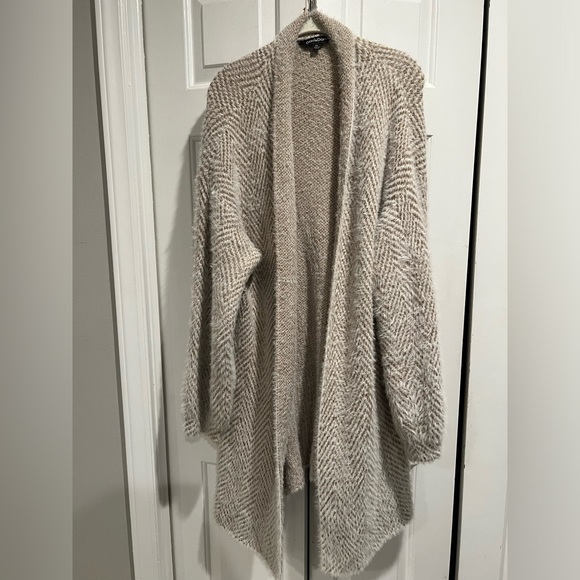 DAVI & DANI | Sweaters | Davi Danifuzzy Longline Cardigan In Cream Tan | Poshmark